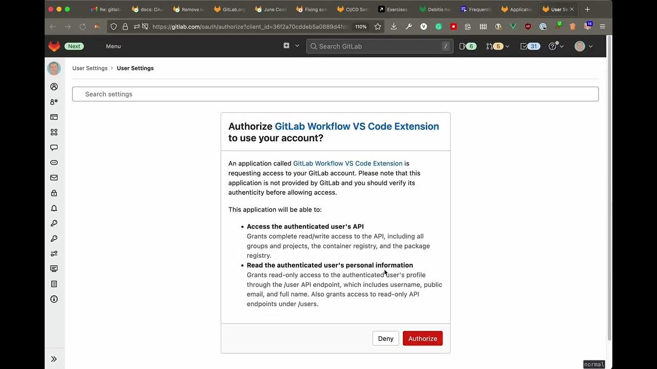 Setup GitLab Workflow for VS Code with OAuth on GitLab.com - YouTube