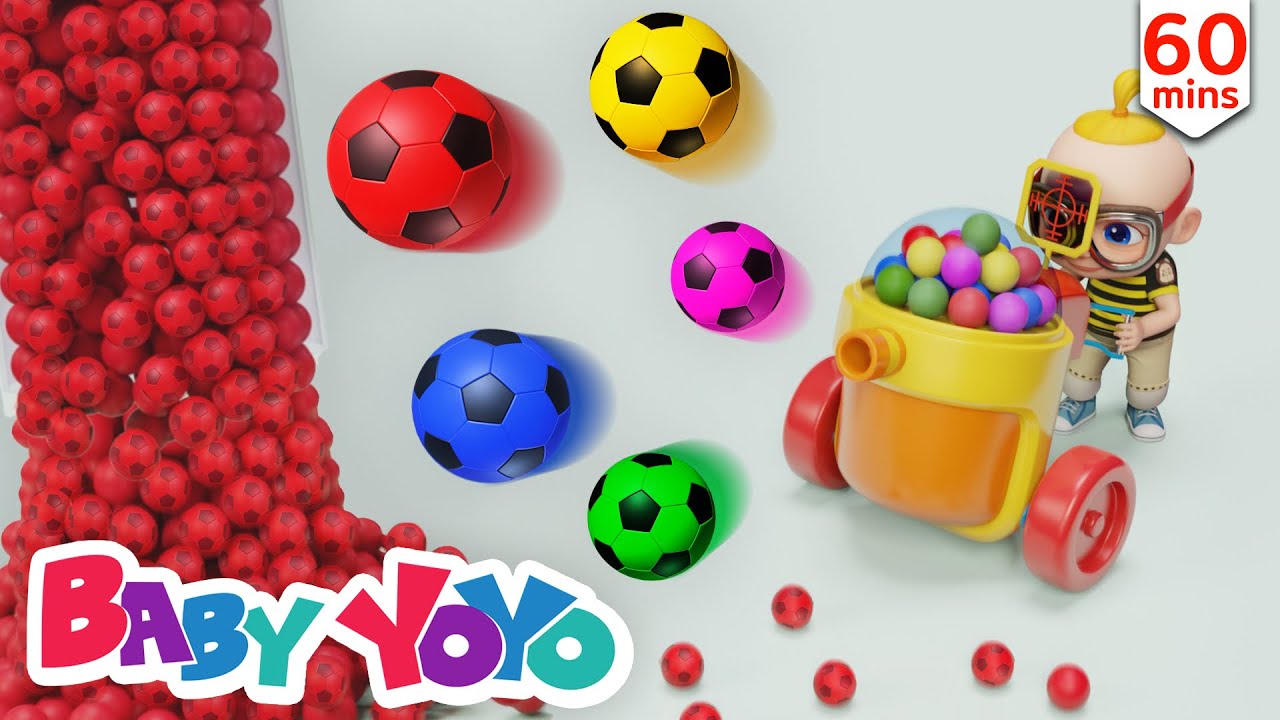 The Colors Song (Soccer Ball Machine) + more nursery rhymes & Kids ...
