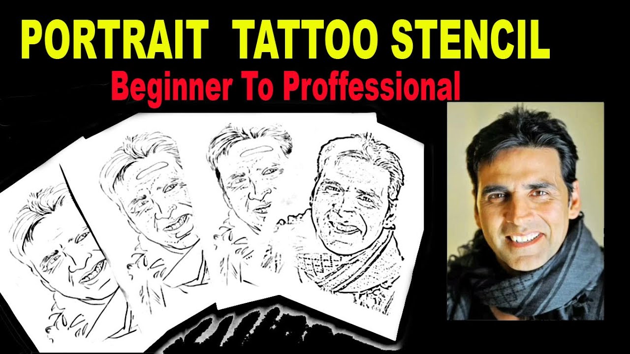 Portrait Tattoo Stencil || Beginner to Professional || Hindi - YouTube