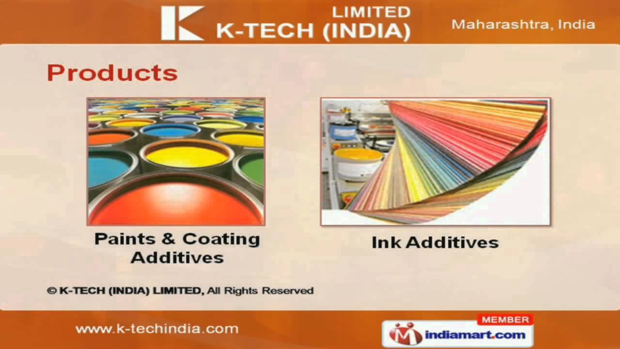 Paints And Coating Additives by K-TECH (INDIA) LIMITED, Thane - YouTube