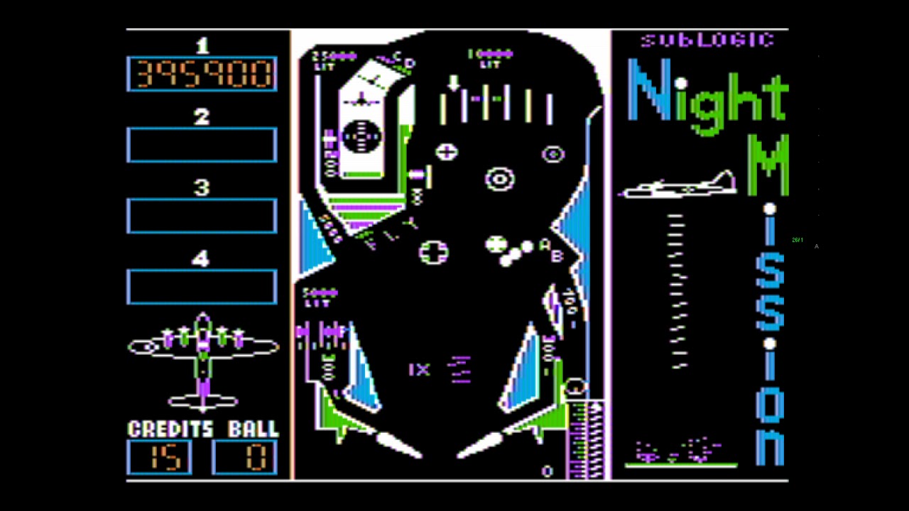 Night Mission Pinball subLOGIC 1982 Apple ][ Правец 82 - YouTube