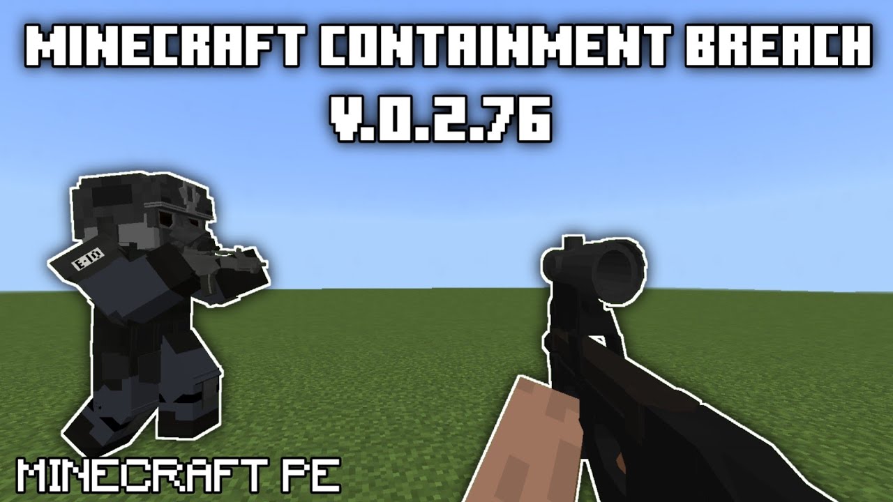 SCP MINECRAFT CONTAINMENT BREACH | NEW 3D GUNS ADDON | MINECRAFT PE 1.21.60+ - YouTube