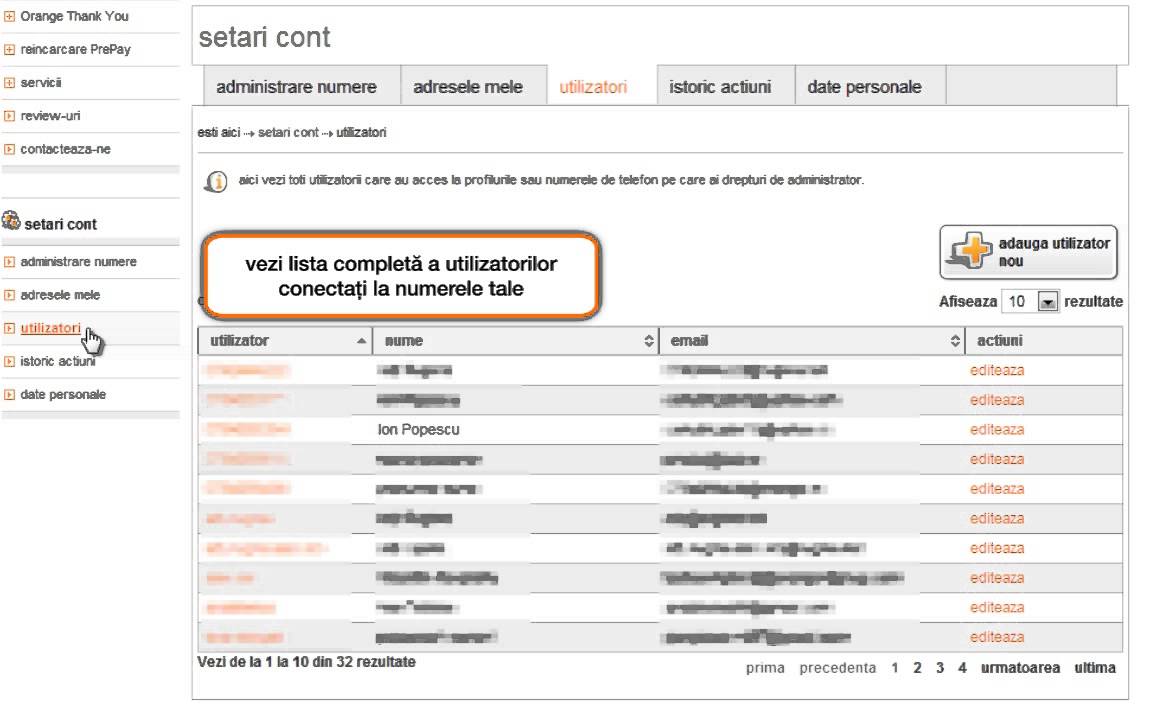contul tau Orange: vezi lista utilizatorilor care au acces la acelasi ...