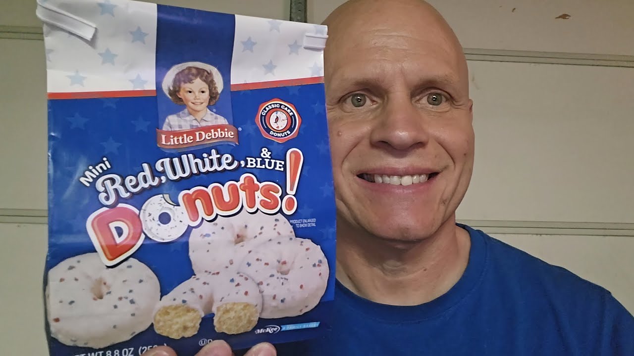 New Little Debbie Red, White, & Blue Mini Donuts Review - YouTube