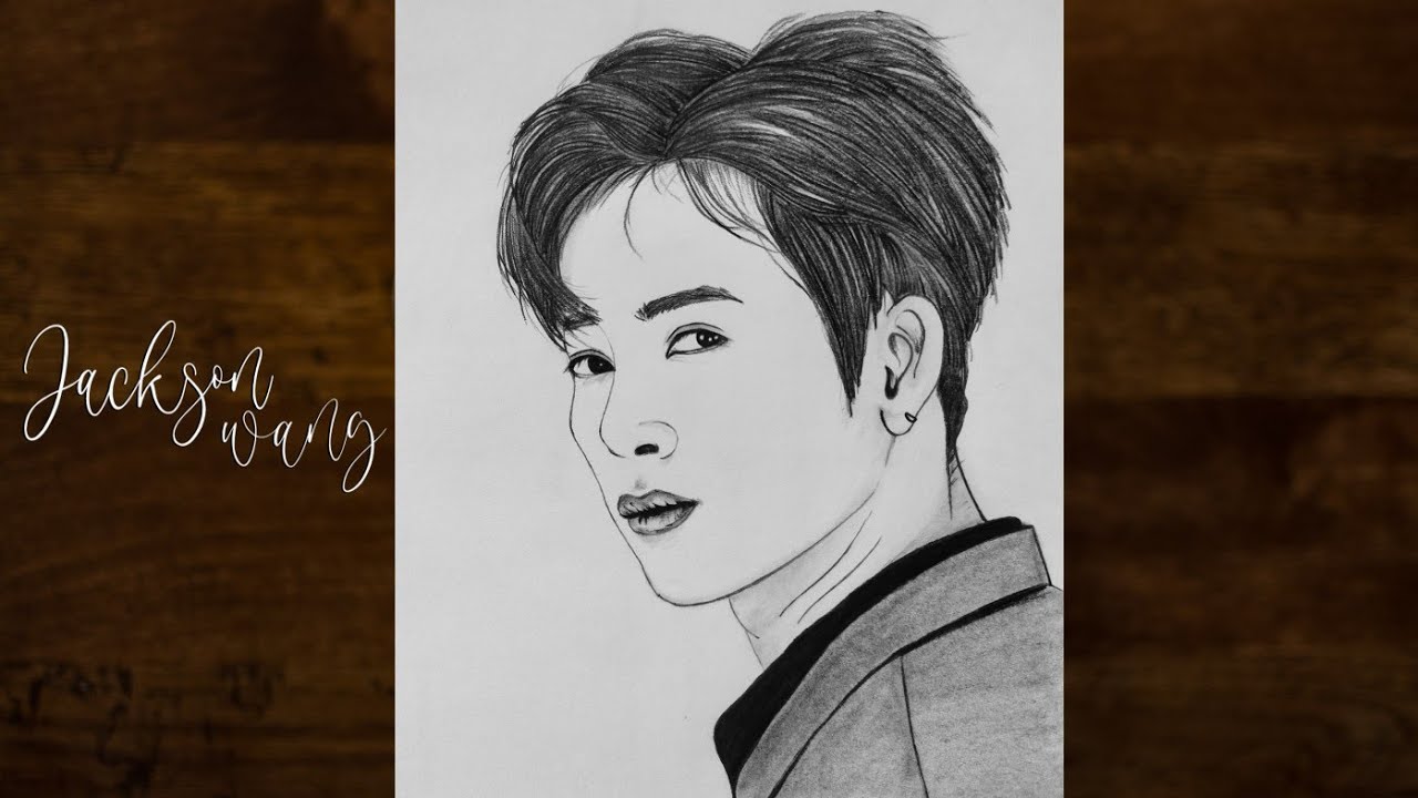Pencil sketch of Jackson Wang Got7 | How to draw a boy step by step ...