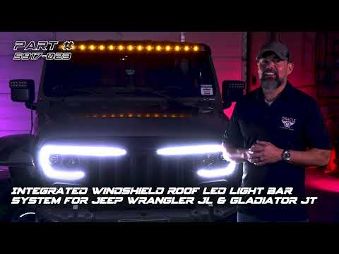 Integrated Windshield Roof LED Light Bar System for Jeep Wrangler JL & Gladiator JT Install Guide