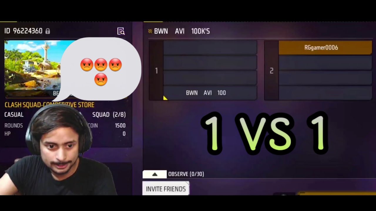 RG Gamer vs Bwn avi yt |1 vs 1 🔥Angry Youtuber - YouTube