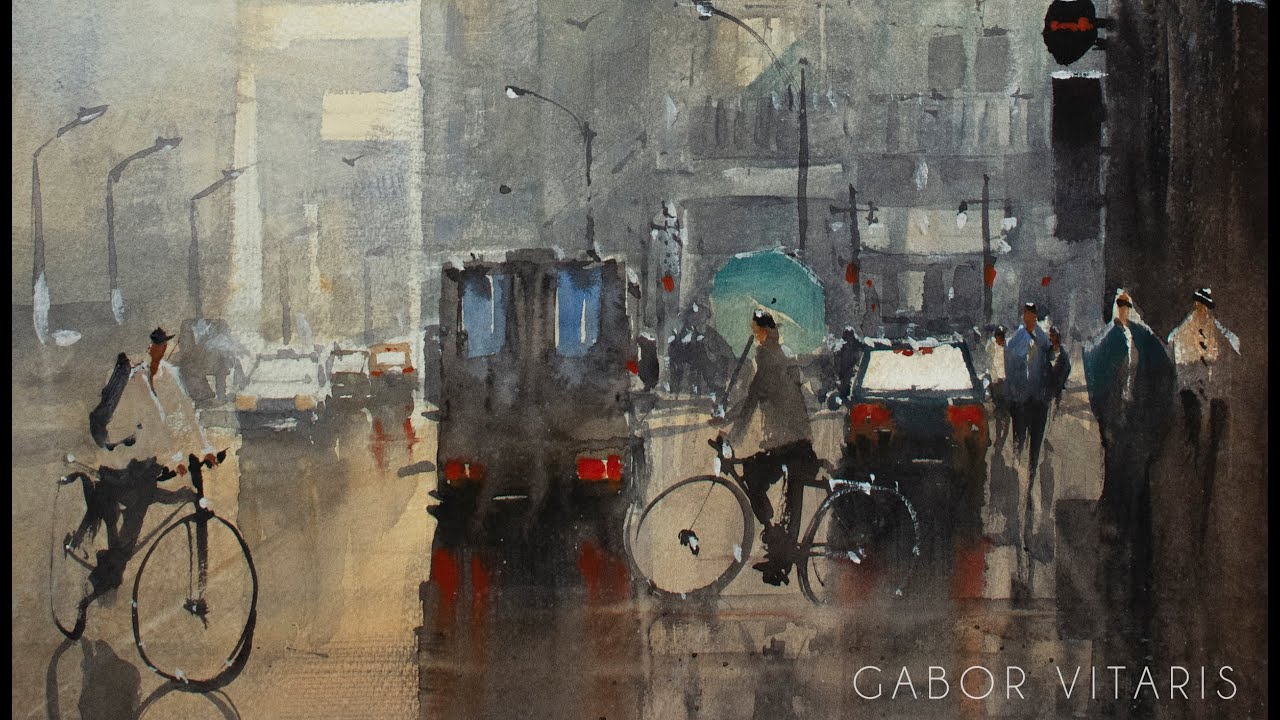 Watercolor Painting Time Lapse 026 - Ferenciek Square, Budapest - by ...