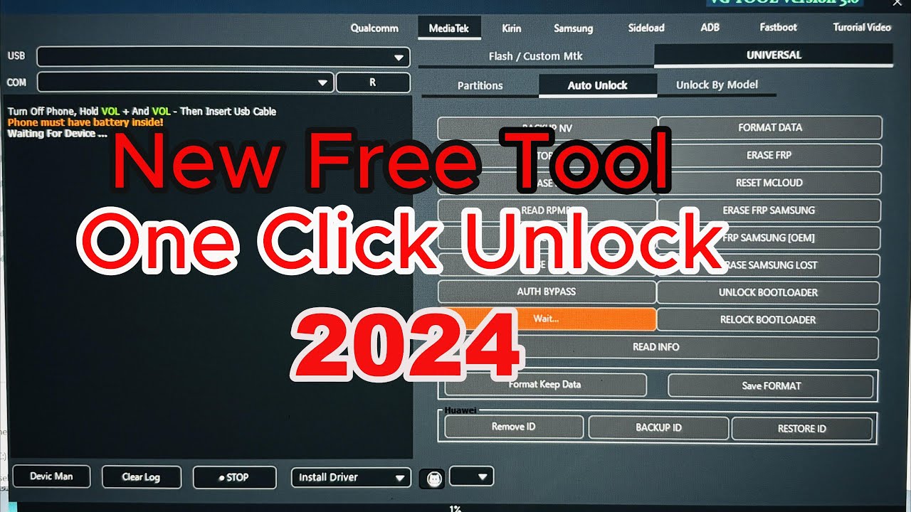 || 2024 New Free Tool One click Unlock 🔥Xiaomi Vivo Oppo Samsung Etc ...