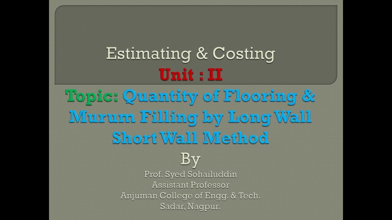 FLOORING QTY, MURUM FILLING - YouTube