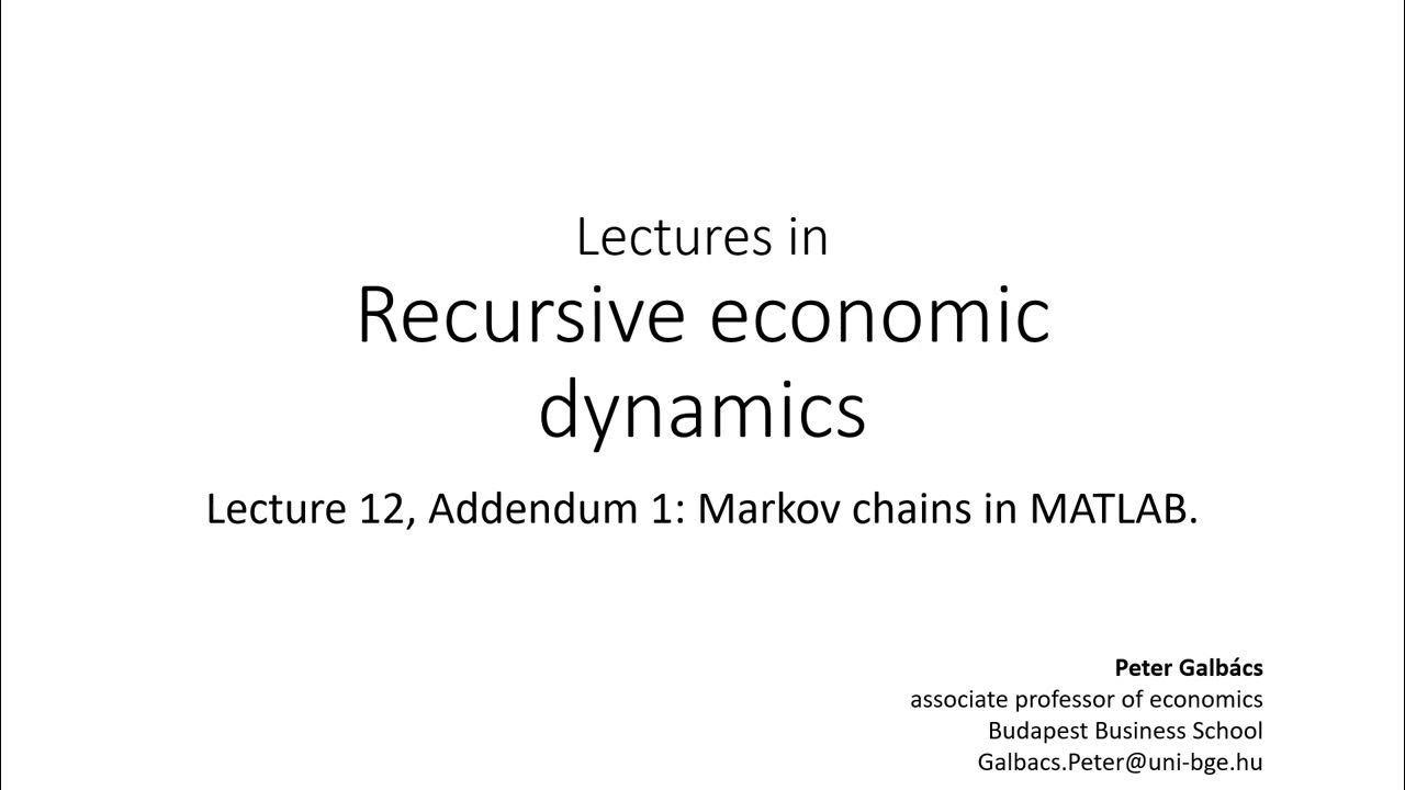 Lecture 12, Addendum 1: Markov chains in MATLAB. - YouTube