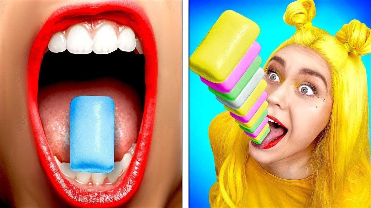 GIANT GUMMY FOOD VS REAL FOOD CHALLENGE #4 Crazy Food Challenges by Fa ...