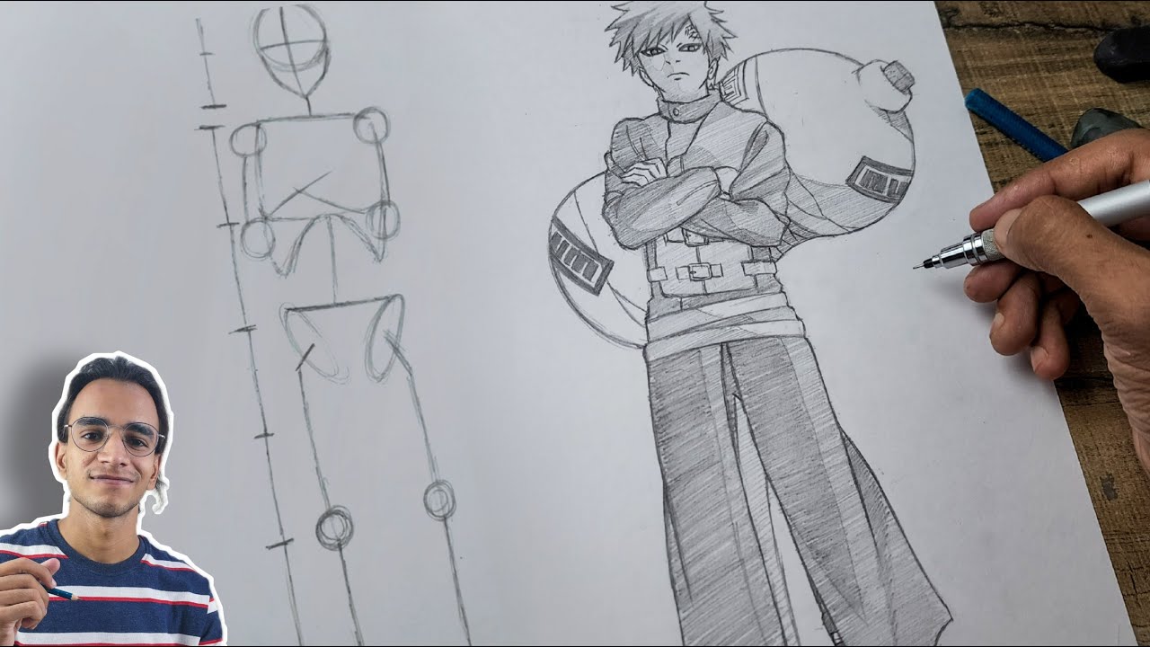 Drawing Gaara full body tutorial | Naruto shippuden - YouTube