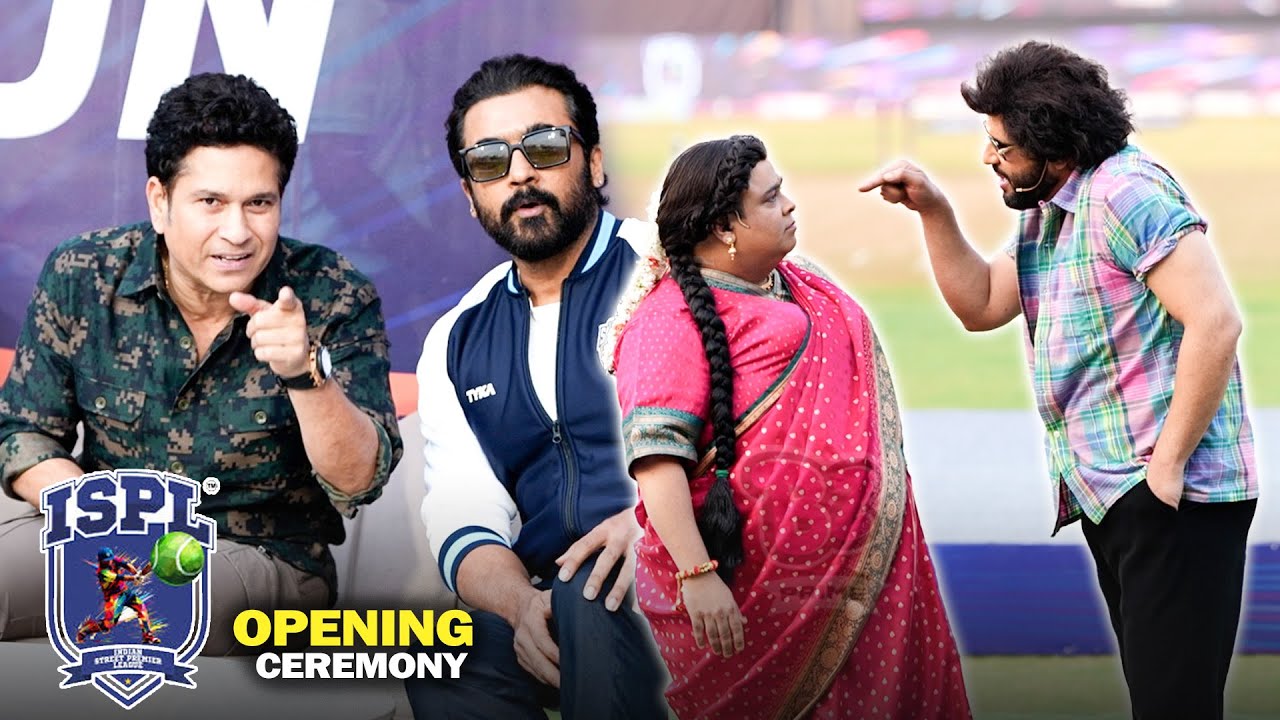 ISPL 2025: Sachin Tendulkar & Surya at the Grand Opening Ceremony - YouTube