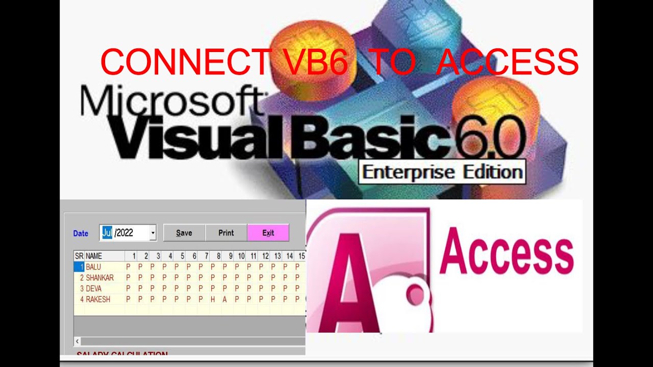 How To Connect Vb6 And Ms Access Database Connect Vb6 To Ms Access From Vb6 Code Youtube
