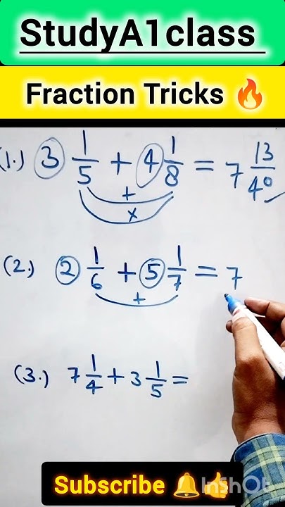 Fraction Tricks | Fraction addition short trick भिन्न का जोड़ easy trick | #shorts Easy trick ...