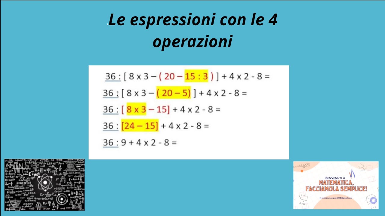 Le espressioni con le 4 operazioni - YouTube