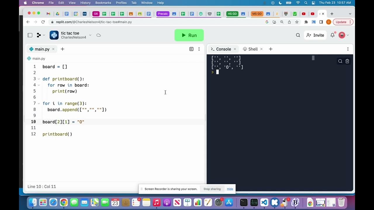 Tic Tac Toe in Python - board setup and user input - YouTube