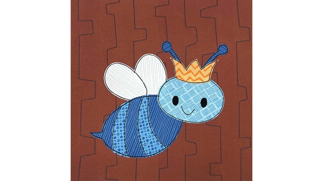 Bee Applique Pattern - blue bee - YouTube