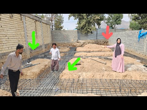 Parisa's new building: Continuation of construction and fastening of rebars
