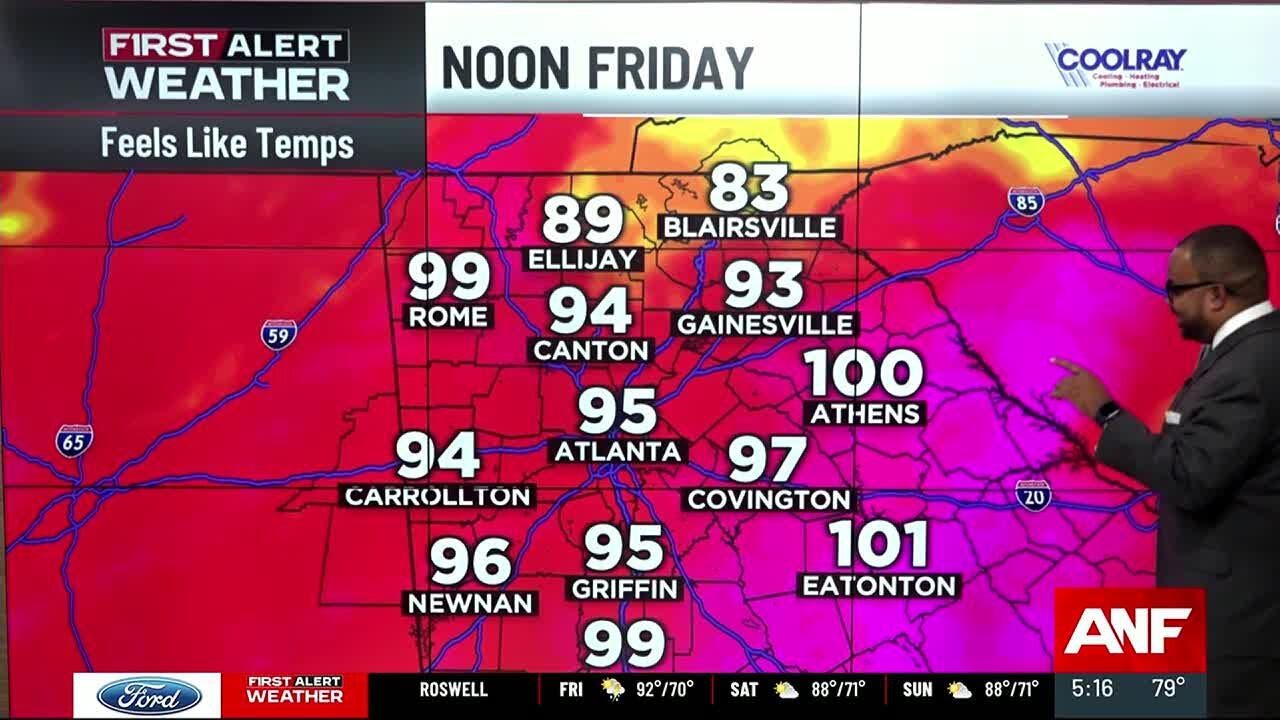 First Alert Forecast | Another hot afternoon Friday; Heat Advisory in ...