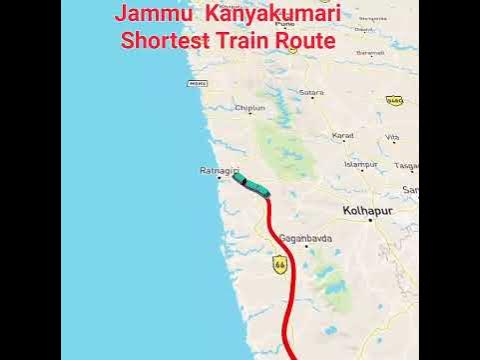 Kanyakumari-Jammu Tawi Shortest Train Route of Indian Railway - YouTube