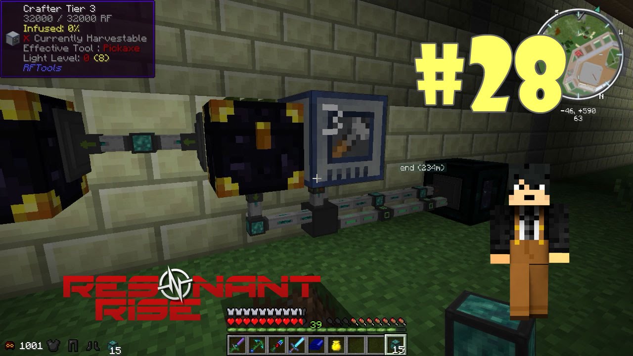 Raunok Rise 28: RFTools automatic crafter - YouTube