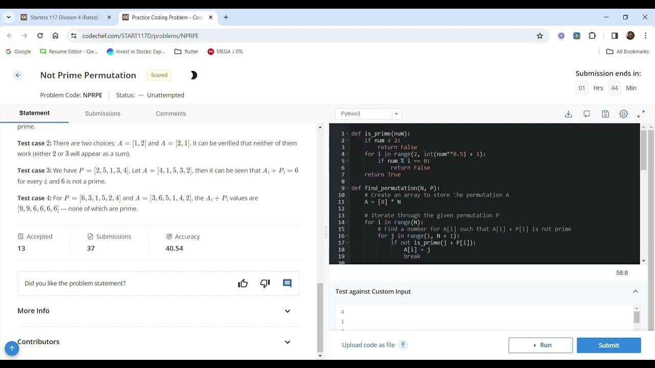 Not Prime Permutation codechef solution - YouTube