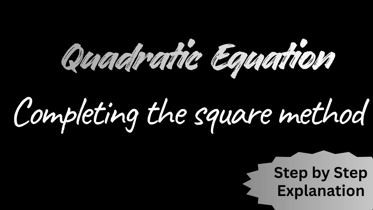 Completing the square method #stepbystep #quadraticequations - YouTube