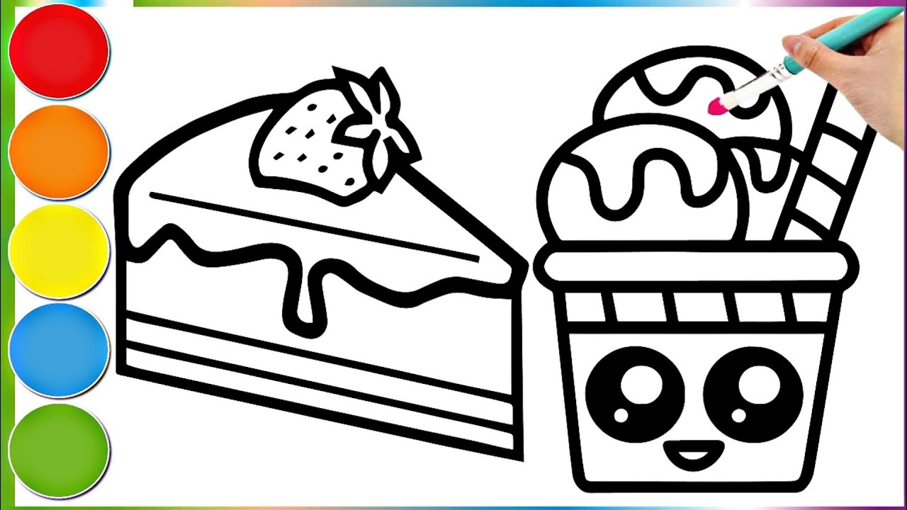 How to Draw and Color Ice Cream _ Ice Cream Drawing and Coloring Page ...