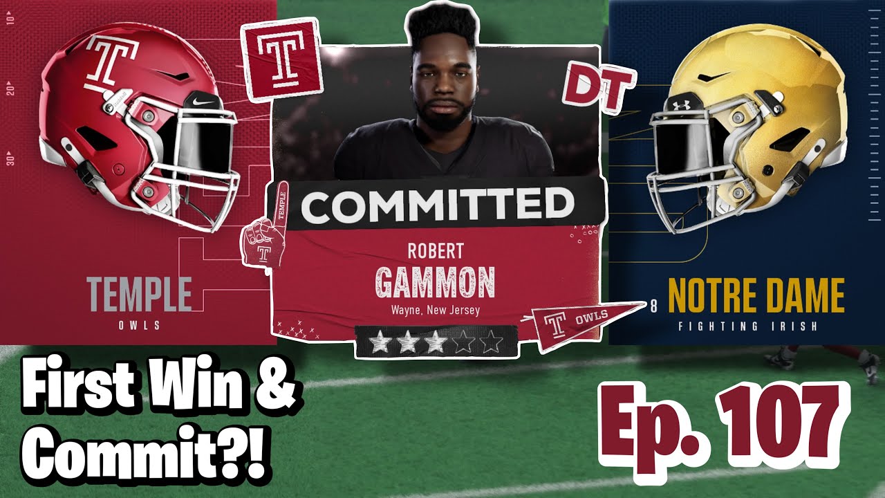 First Win & Commitment?!? - Temple University Dynasty Rebuild Ep. 107 ...