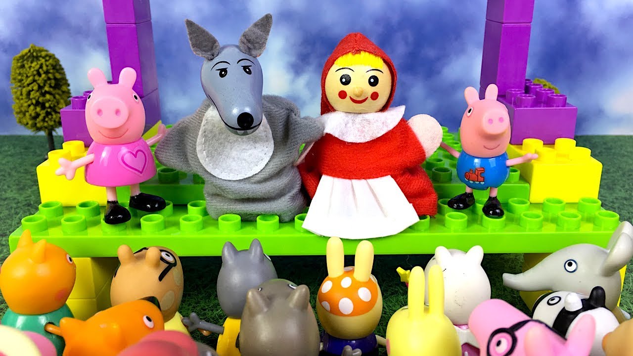 PEPPA PIG AND GEORGE PUT ON FINGERPUPPET PLAY LITTLE RED RIDING HOOD AT ...