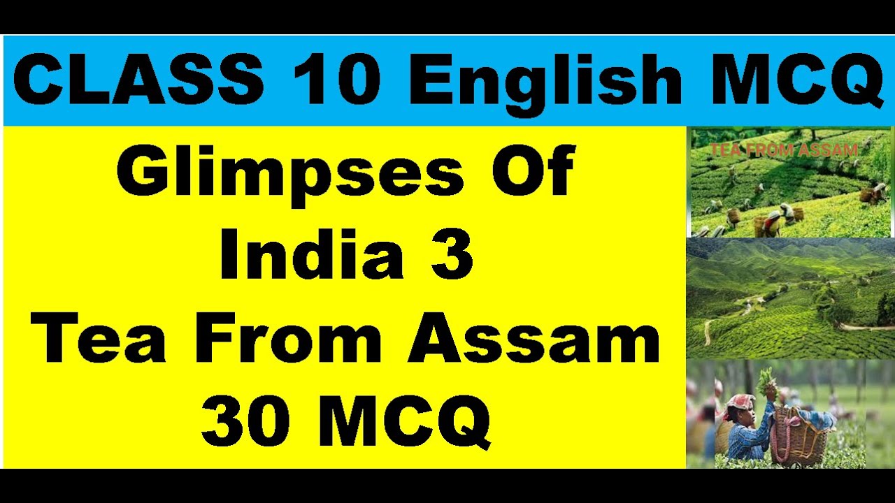 Glimpses Of India Part 3 Tea From Assam Class 10 English MCQ First glimpses-of-india-part-3-tea-from-assam-class-10-english-mcq-first