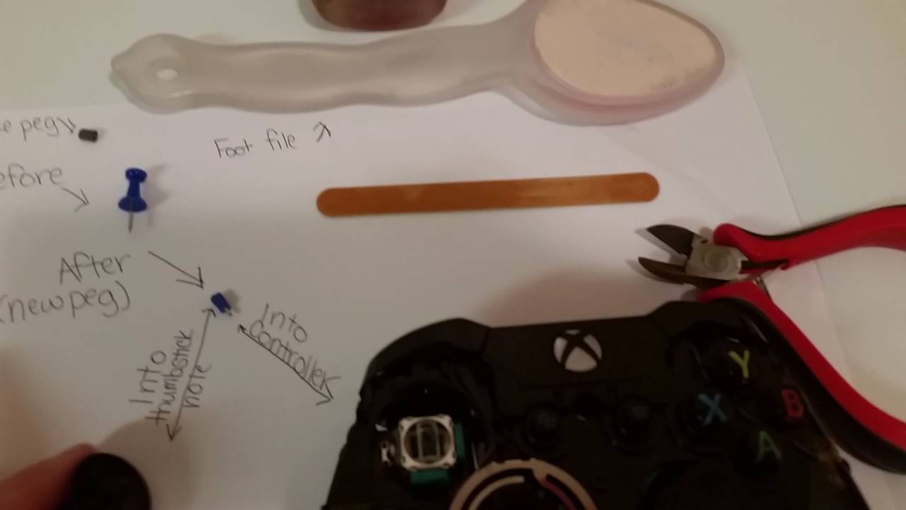 Fix broken xbox controller thumbstick with a thumbtack - YouTube