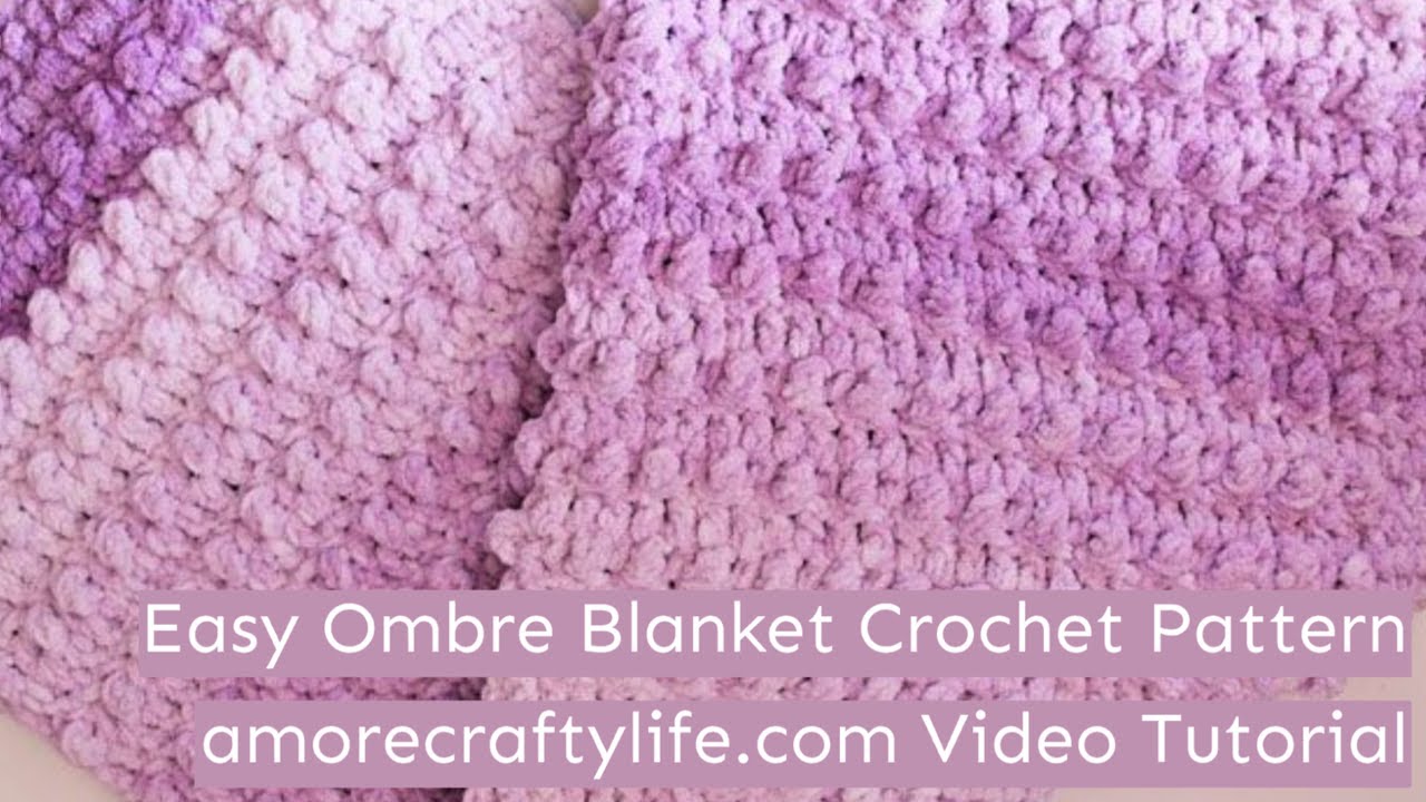 Make This Lilac Fade blanket chunky Crochet Pattern Bernat Blanket Yarn ...