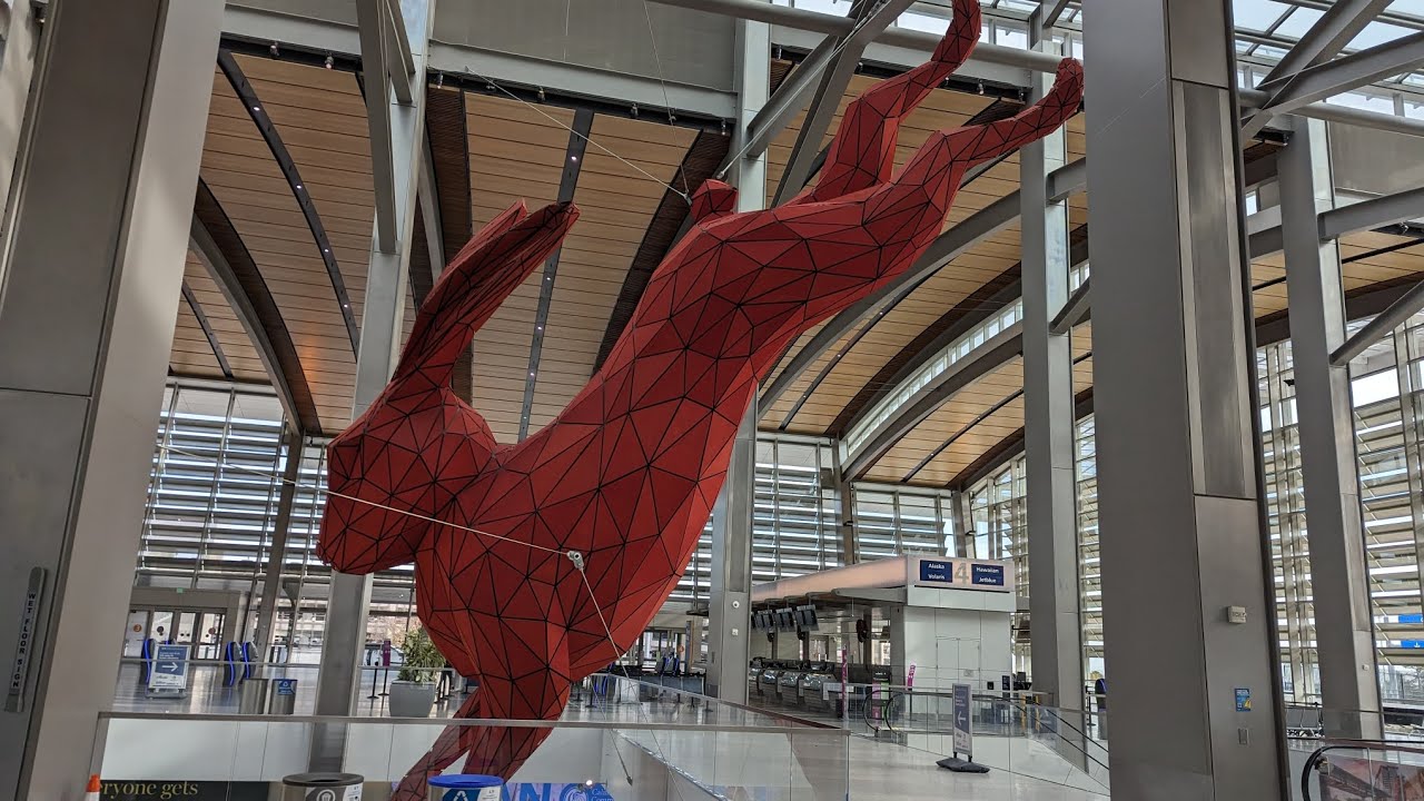 Big Red Rabbit at Sacramento International airport SMF Terminal B - YouTube