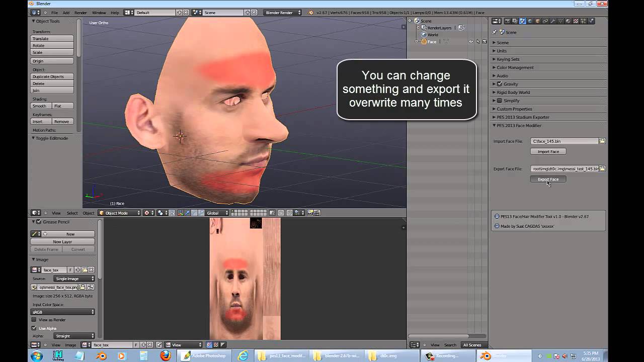 [Tutorial] Face Modifier Tool for PES13 - YouTube