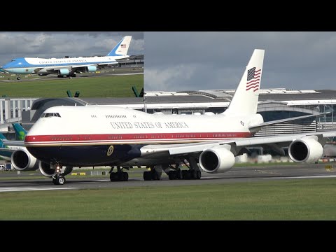 AIR FORCE ONE VC-25B DEPARTS DUBLIN AIRPORT WITH POTUS ONBOARD + VC-25A! - 12/09/26 ✈️