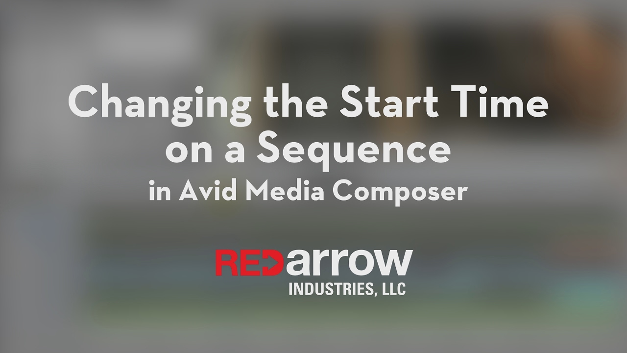 Changing the Start Time on a Sequence in Avid Media Composer - YouTube