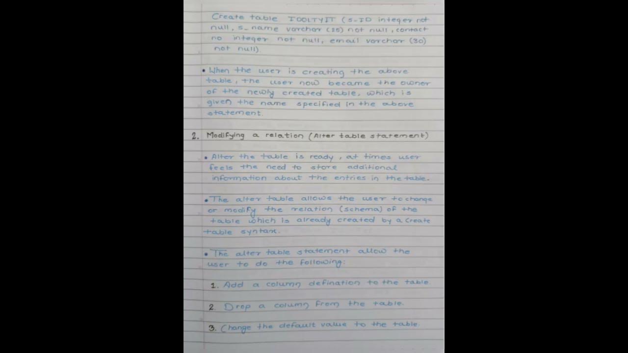 Dbms Part 3 Introduction Sql Working Of Sql Creating Relational Modifying