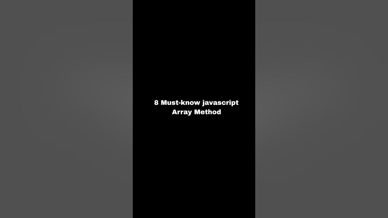 Javascript Array Method Trending Codeing Programminglanguage Method Code Codecoding Youtube