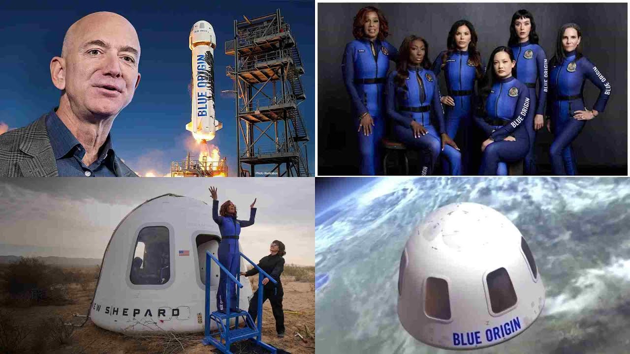 Blue Origin launches rocket with first all-female crew - YouTube