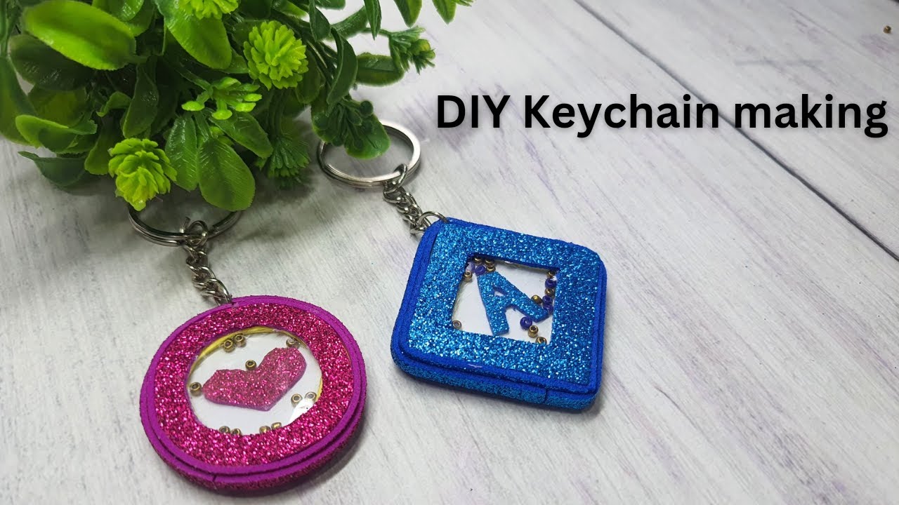 DIY key chain making|| simple paper key chain making|| key chain with ...