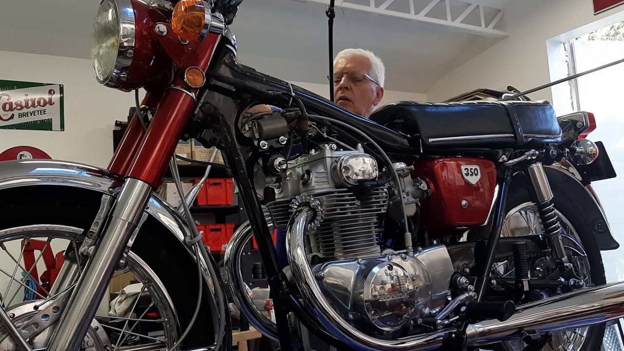 Démarrage CB350 K2 après restauration - YouTube