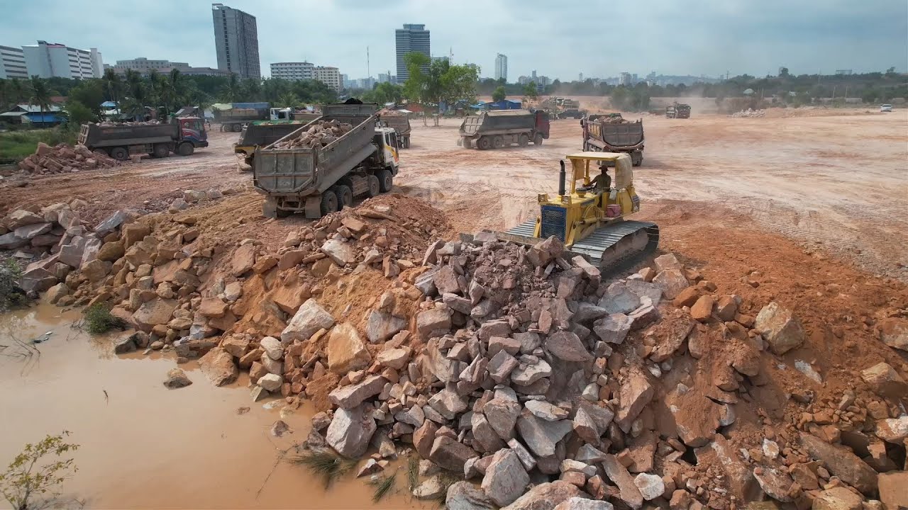Ultimate Construction Machines Working Big Dozer Move Rock Stone ...