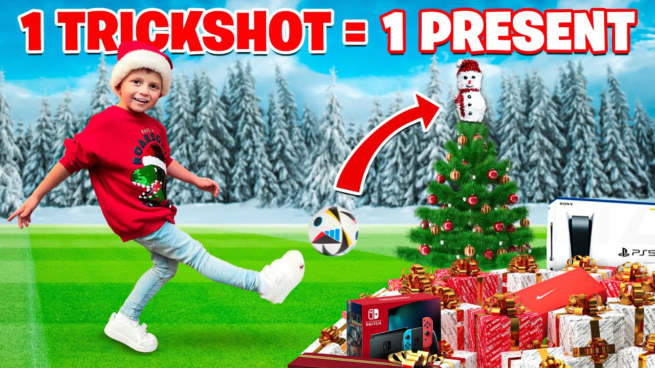 I GOT A PRESENT FOR EVERY TRICK SHOT I MADE!! - YouTube