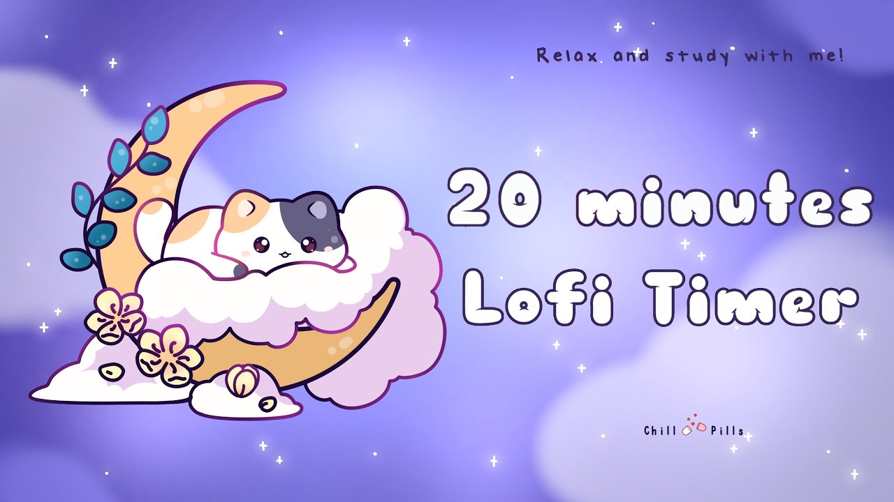 20 minutes - Relax & study with me Lofi | Moon Kitty #timer ...