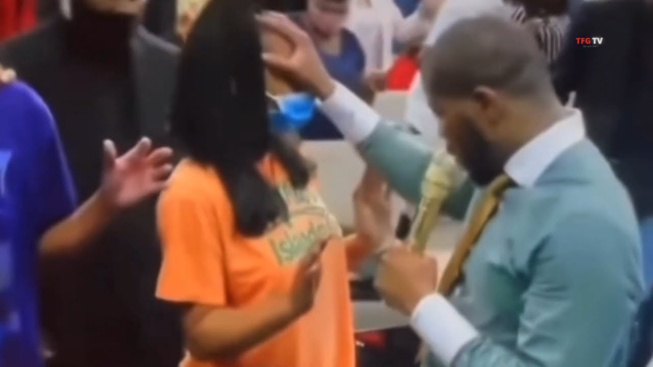 Brian Carn Gets Mad During Alter Call When a Lady Wouldn't Fall - YouTube