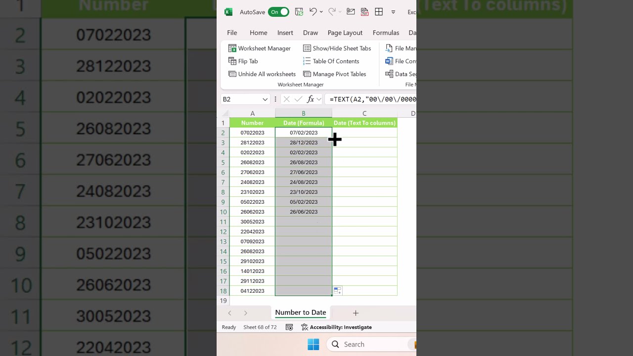 Quick Convert Number To Date Format In Excel shorts YouTube Quick Convert Number To Date Format In Excel shorts YouTube