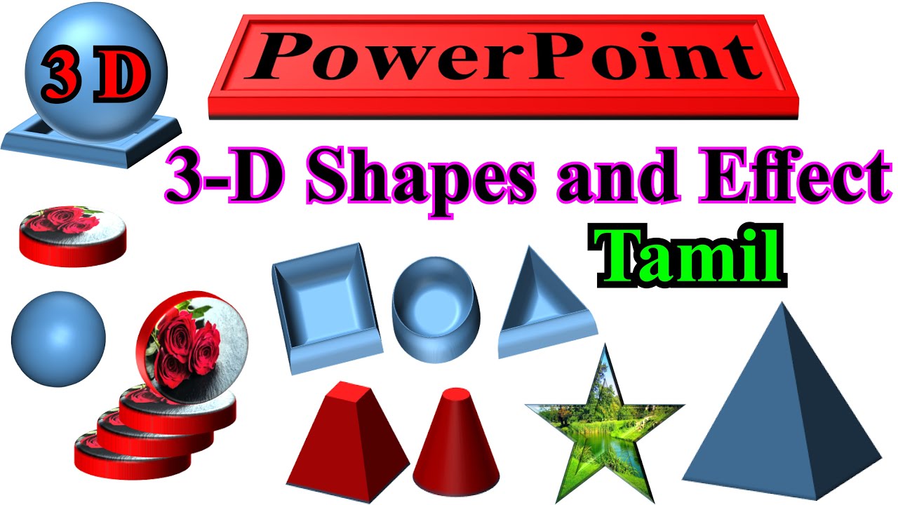 PowerPoint Easily Crete 3D Shapes and Effect. Sphere, Pyramid etc ...